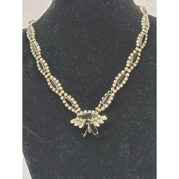 Kramer | Jewelry | Vintage Signed Kramer Black Onyx Clear Rhinestone ...